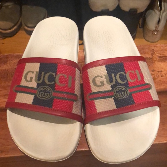Gucci | Shoes | Authentic Gucci Pool Slides In Great Shape | Poshmark